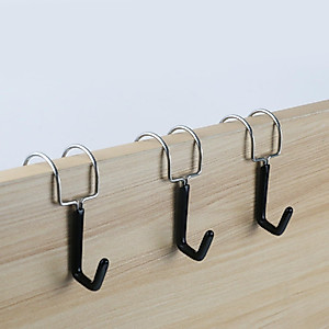 MY MIRONEY 10PCS Over Rod Hook Stainless Steel Over Rod Rail Towel Holder Vinyl Coated Shower Hooks for Rack Shelf Closet Hooks, Fits 0.91"-1.02" Diameter Rod