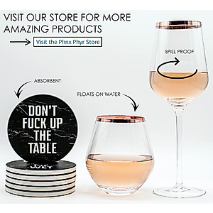 Phnx Phyr Hand Blown Crystal Rose Gold Wine Glasses set 4 - Stemless wine glass set - Stemless wine glasses - Red wine glasses set of 4 - Large white wine glass - Wedding - Gift packaging