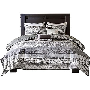 Madison Park Quilted Cal King Coverlet Set in Grey/Taupe Finish MP13-3400