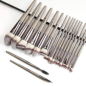Makeup Brushes, 18 Pcs Professional Premium Synthetic Make Up Brushes, Foundation Powder Concealers Eye Shadows Makeup Brush Set (Champagne Gold)