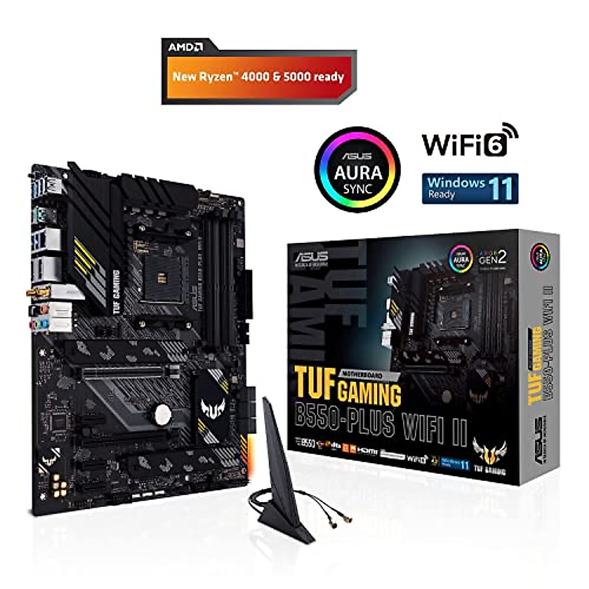Micro Center AMD Ryzen 5 5600X Processor Bundle with ASUS TUF Gaming B550-PLUS WiFi II Motherboard and Inland 1TN Gen3x4 M.2 SSD