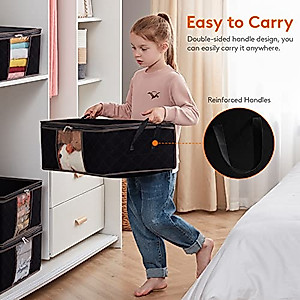 Lifewit 8 Pack 35L Clothes Storage Bag, Bundle with 4 Pack 90L Clothes Storage Bag Organizer, Black