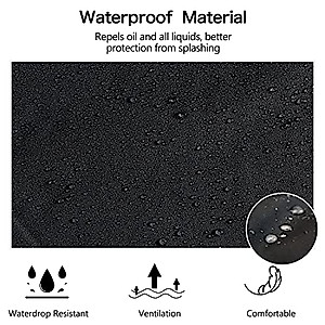 2 Pack Waterproof Rubber Black Vinyl Apron for Men 39" Lightweight Chemical Resistant Industrial Work Apron Adjustable Plastic Aprons for Dishwashing Butcher Dog Grooming Lab Work Fish Cleaning