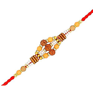 Premium Designer Rakhi for Brother Multicolor Beautiful & Designer Thread Raksha Bandhan Rakhi for Loving Brother Bhai | Rakhi for Small Brother (Rudraksh)