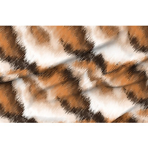 Spoonflower Fabric - Black White Orange Animal Print Fur Calico Cat Hair Watercolor Pencil Printed on Minky Fabric Fat Quarter - Sewing Baby Blankets Quilt Backing Plush