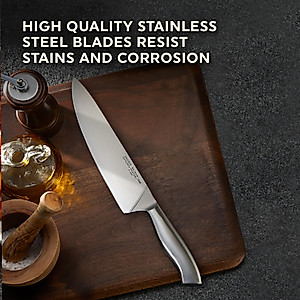 Chicago Cutlery Insignia Steel 3-Piece Knife Set With Guided Grip, Stainless Steel Blades and Handles For Home Kitchen and Professional Use