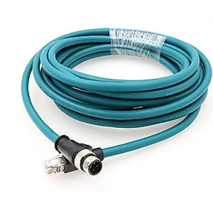 ZBLZGP M12 4 Position D-Coded Male to RJ45 Cat5e Ethernet Waterproof Cable Industrial Field-wireable Machinery Sensor Camera (2M)