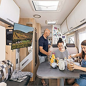 PERLESMITH Lockable RV TV Mount for 13-42 Inch TVs up to 77 lbs, RV TV Mount for Camper Trailer Motor Home Truck, Full Motion RV TV Wall Mount with Articulating Arm Swivels Tilts, Max VASE 200x200mm