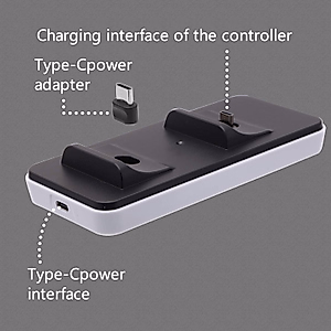 ECHZOVE PS5 Controller Charger, PS5 Dual Sense Controller Charging Station, PS5 Controller Dock Charger with Two Type-C Adapter