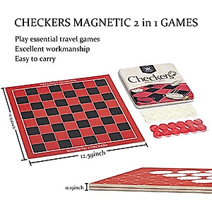 A&A Magnetic Pressman Checkers & Chinese Checkers/Classic Game with Folding Board and Interlocking Checkers/Travel Games
