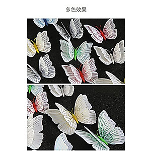 3D Stereo Simulation Flash Butterfly Wall Decoration Living Room Bedroom self-Adhesion Wall Paste Waterproof Creative Refrigerator Sticker (Black)