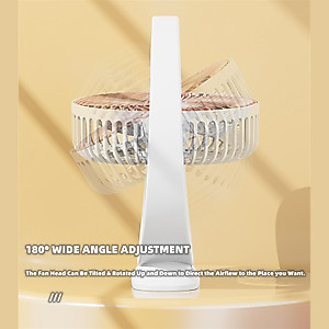 Chchmu USB Desk Fan 8in Desktop Table Fans Personal Quiet Fan with Strong Airflow Portable & Suspensable Cooling Fan with Head Adjustable for Home Bedroom Office Table & Desktop, Gold