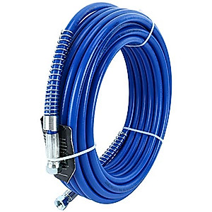 50ft x 1/4" Airless Paint Spray Hose, Blue Color 15m Light Flexible Fiber Tube, High Pressure Sprayer Tube (15m)