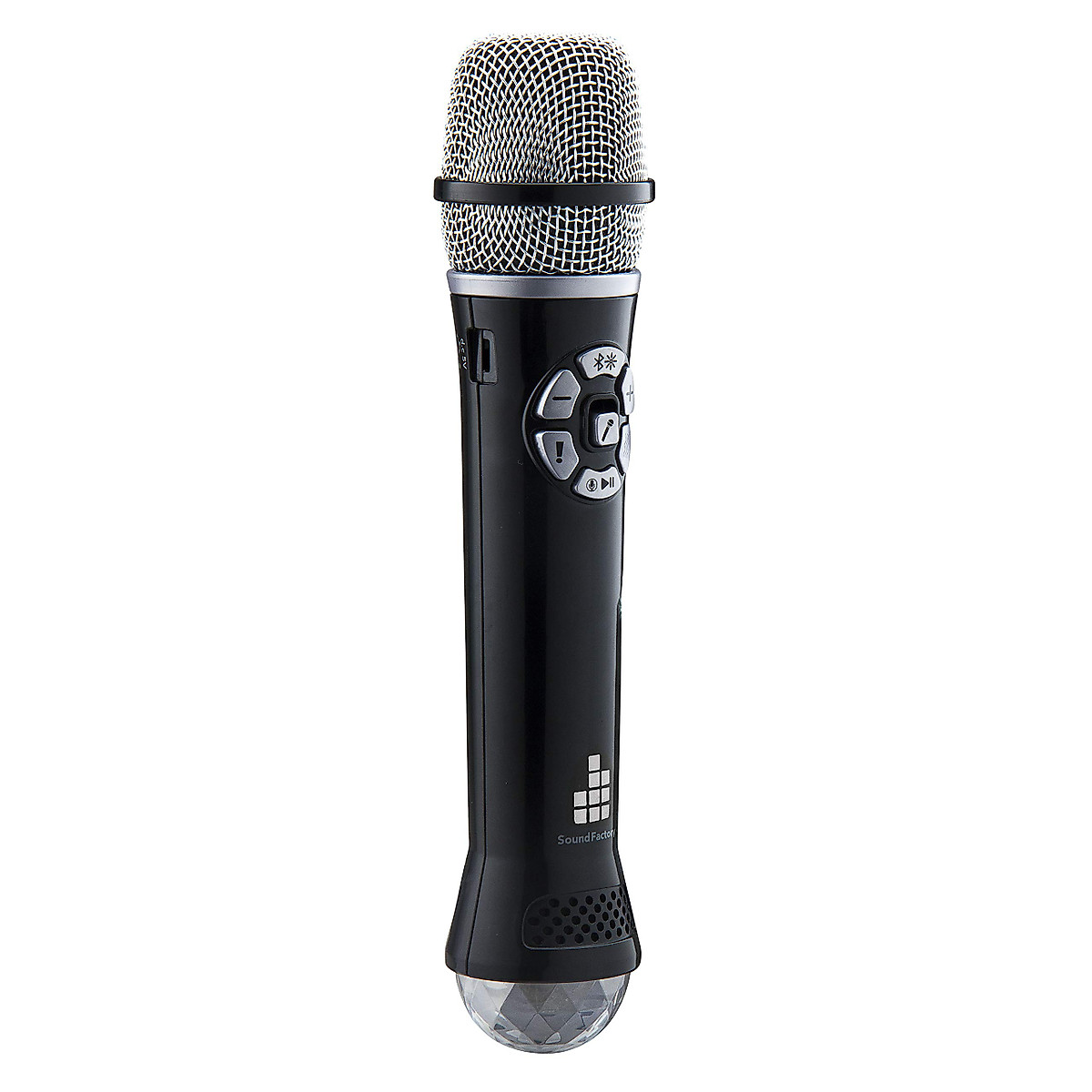 iHome Sound Factory Bluetooth Karaoke Microphone with LED Disco Party Lights,Portable Bluetooth Speaker Compatible with Apple Samsung Siri and Google Assistant,Wireless Microphone for Karaoke Fun