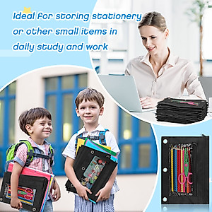 Tinlade 100 Pcs 3 Ring Binder Pencil Pouches Zipper Pouches Case with Mesh Window Ring Binder Pencil Bags Case for Christian Charity Donation Supplies