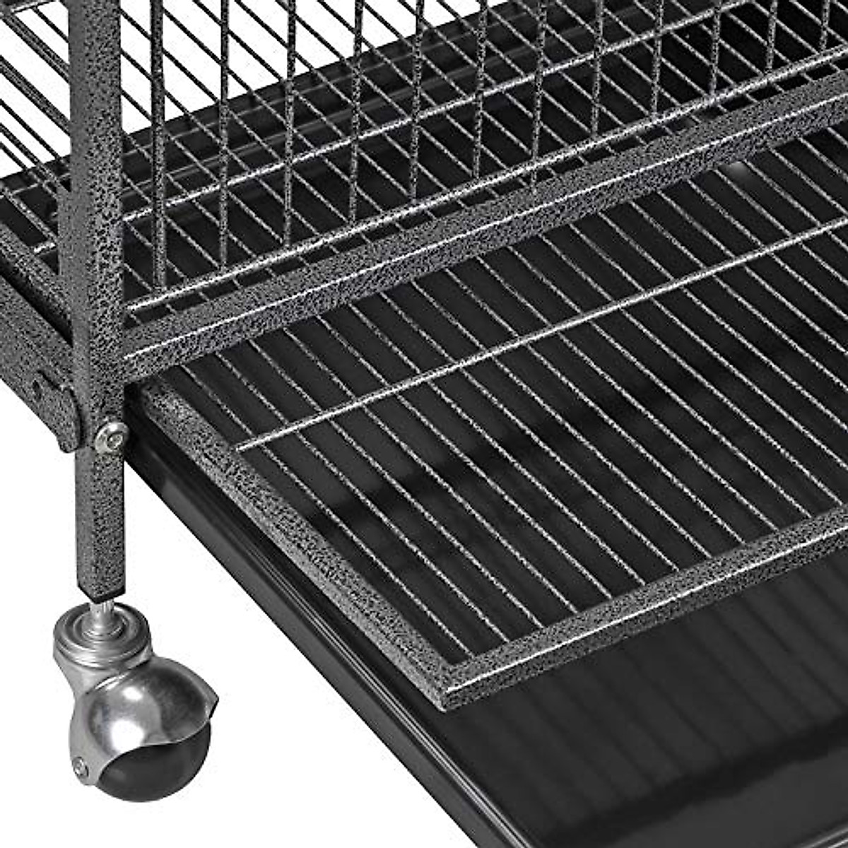 BBBuy 37 Inches Metal Ferret Cage Small Animals Pet Habitat Large Critter Nation Cage/w Bottom Tray Front Doors Ramps, 4 Tiers for Guinea Pigs, Rabbit, Chinchilla, Rat, Sugar Gliders, Hamster, Black