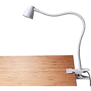 CeSunlight Clip on Reading Light, Clamp Lamp for Desk, 3000-6500K Adjustable Color Temperature, 6 Illumination Modes, 10 Led Beads(White)