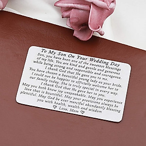 FOTAP Groom Wallet Cards To My Son on Your Wedding Day Wallet Card Wedding Gift Groom Gift From Parents (Son Wedding Wallet)