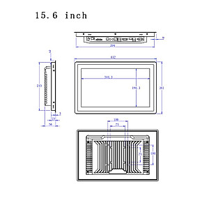 15.6 Inch Industrial Panel PC Capacitive Touch Screen Win10 Pro (8GB RAM+64GB SSD, Core i7-6500U)
