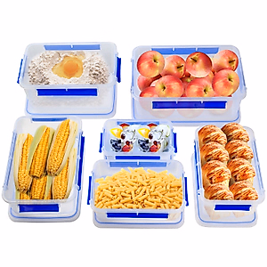 YORY large food storage containers with lid for cookies macarons bread cake flour sugar rice leftovers - freezer safe -extra big- box tub(9L/36cups-2pack)