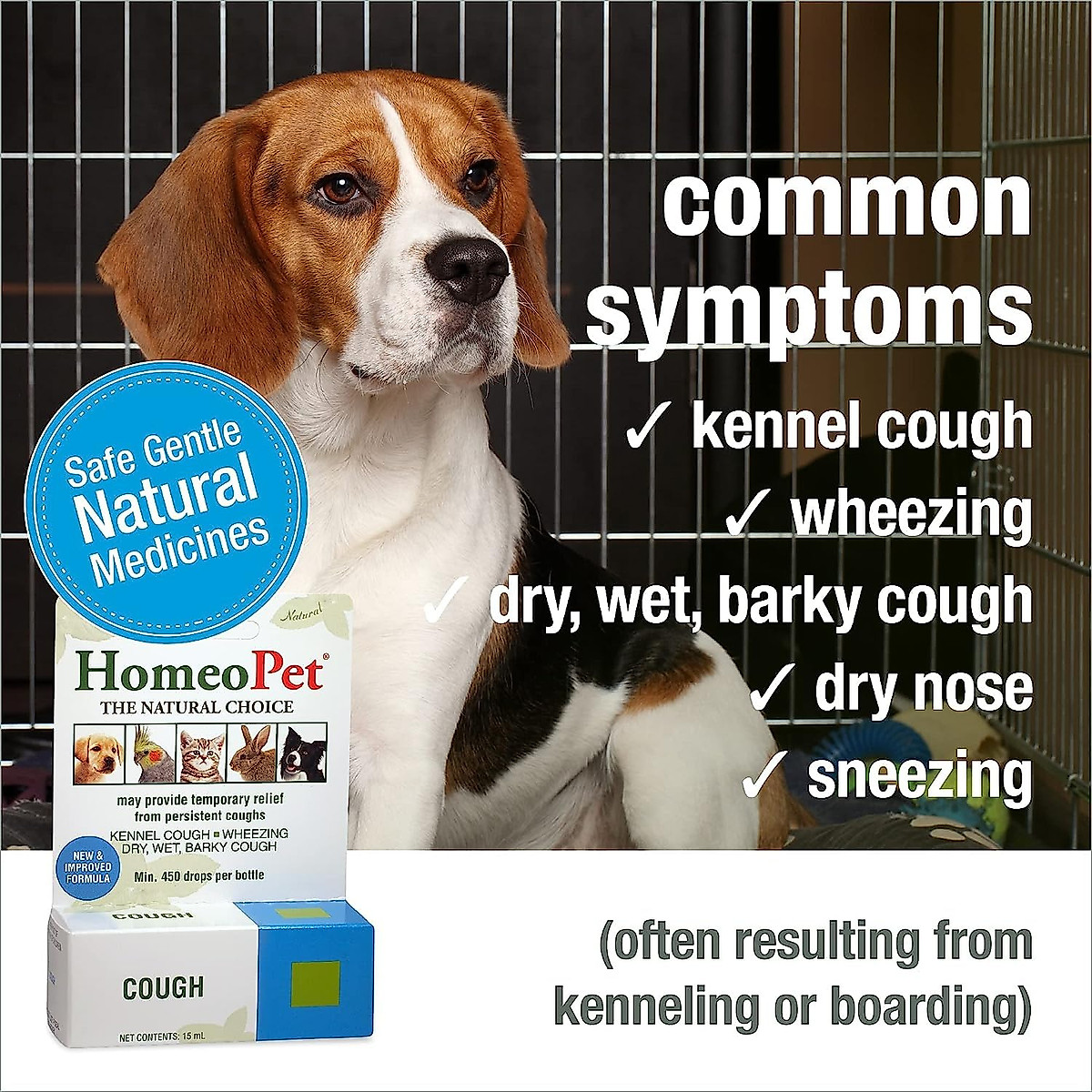 HomeoPet 2 Pack of Cough, 15 milliliters each, Homeopathic Remedy for Pets' Coughs and Colds