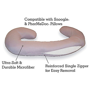 New Microfiber Zippered Replacement Maternity Body Pillow Cover (Grey)