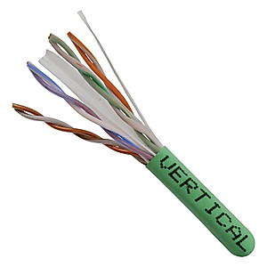 Vertical Cable Cat6, 550 MHz, UTP, 23AWG, Solid Bare Copper,1000ft, Bulk Ethernet Cable - 161 Series, Green