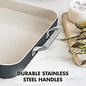 GreenPan Rio Healthy Ceramic Nonstick, 18" x 11" Double Burner Griddle Pan, PFAS-Free, Dishwasher Safe, Oven & Broiler Safe, Black