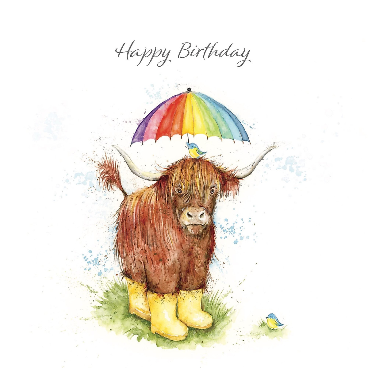 Twizler Birthday Card Highland Cow – Happy Birthday Card for Men or Women - Birthday Card for Him or Her - Unisex Card