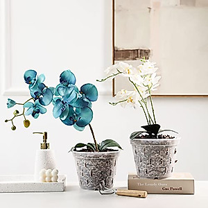 YIKUSH Orchid Pots with Holes 7 inch 5 Pack Clear Orchid Pot Plastic Plant Pot Flower Pots Outdoor and Indoor Use