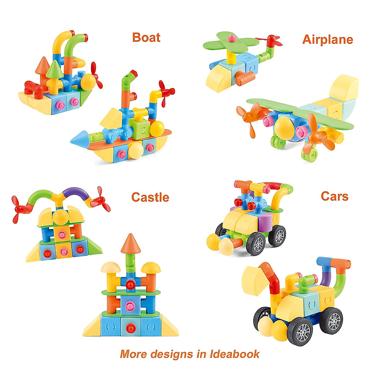 LookengQbix 25-in-1 Magnetic 3D Building Shapes, Magnet Blocks Tiles,STEM Educational Toys w/25 Different Designs in Idea Book for Children Kids Brain Development