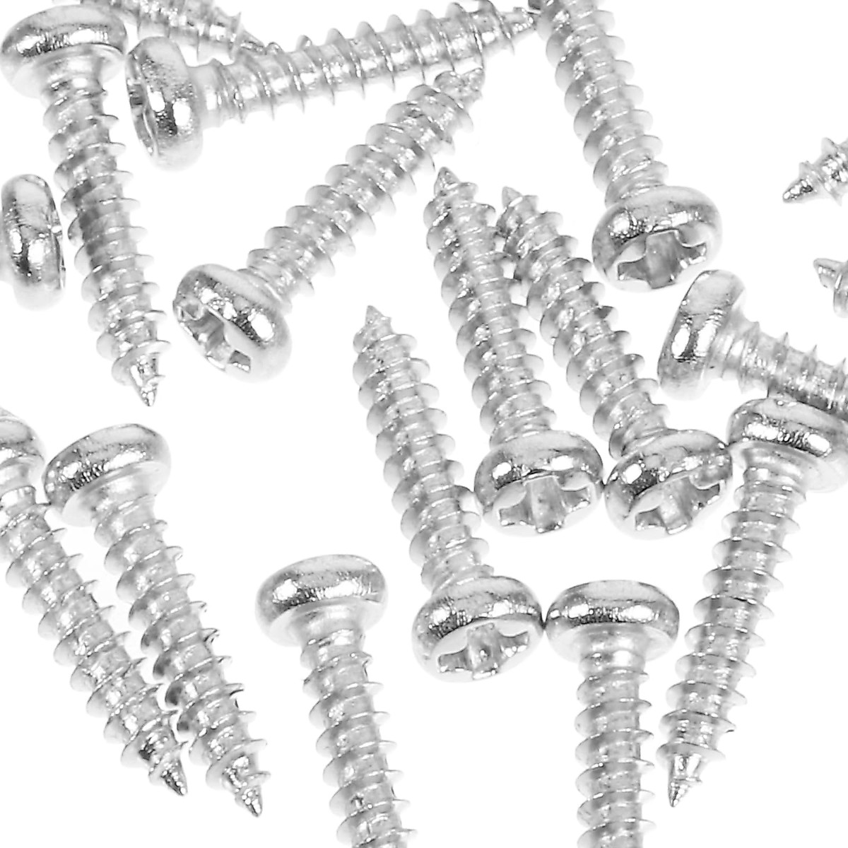 SUPVOX 50 PCS Tuning Peg Tuning Key Screws Machine Heads Guitar Tuner Mounting Screws for Electric/Acoustic Guitar Bass 11 x 2 mm (Silver)