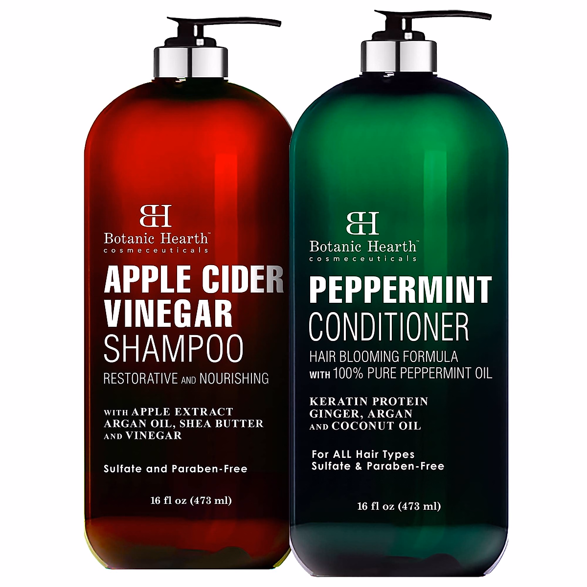 Botanic Hearth Peppermint Conditioner (16 oz) and Apple Cider Vinegar Shampoo (16 oz) Bundle