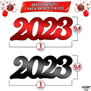 Black and Red Graduation Confetti 2023 - Pack 1.8 Ounce | 2023 Confetti for Red and Black Graduation Decorations 2023 | Class of 2023 Decorations Red and Black | Graduation Party Decorations 2023