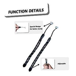 Improved Replacement Reflective Wrist Straps for Oculus Quest 2 Gen Controller, Sturdy Comfy Adjustable Hand Strap for Oculus, Easy Attach Black Resin Stopper for Oculus Controllers