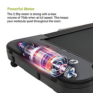 Home Office Portable Fitness Walking Jogging Treadmill with Remote Control, LED Display & Bluetooth Speaker