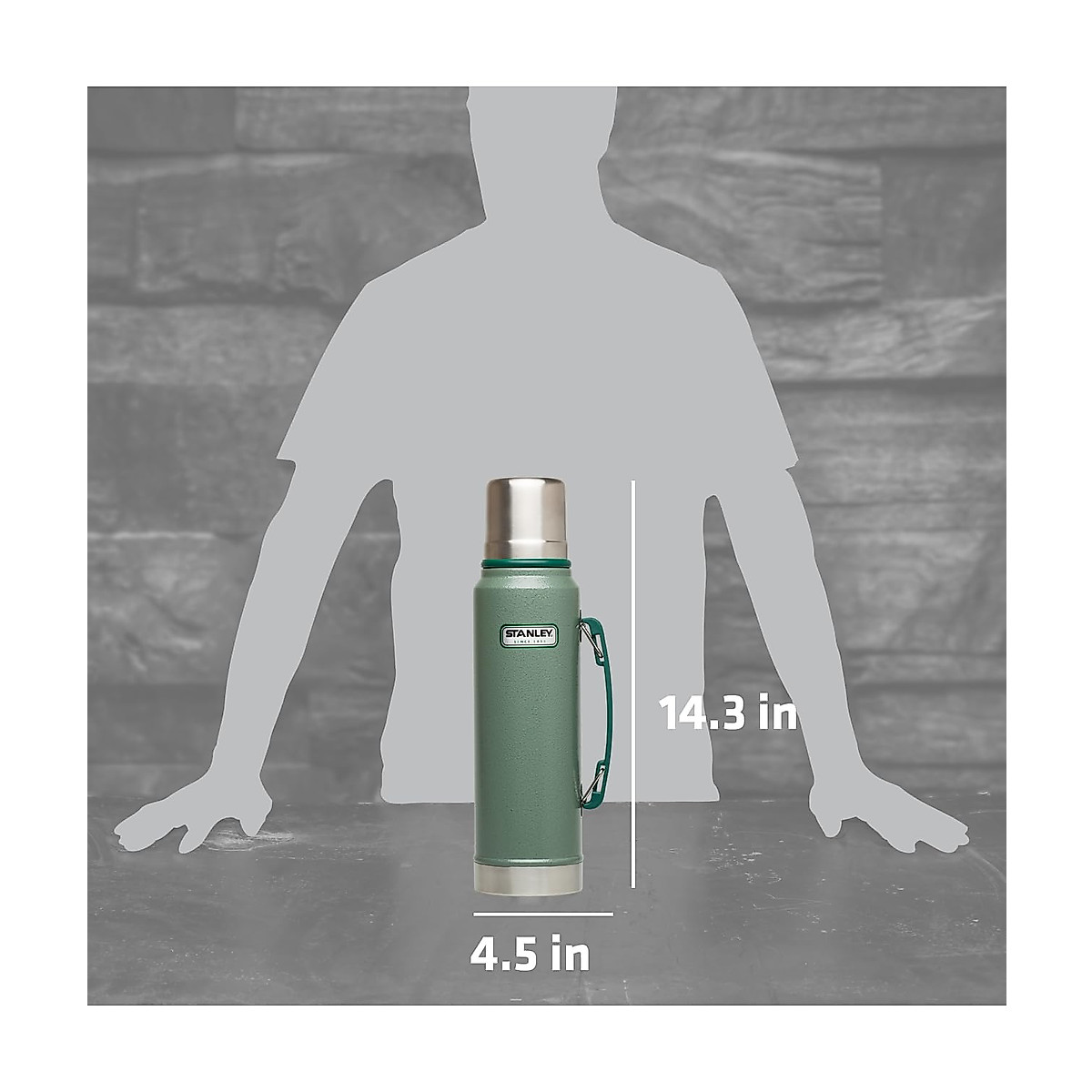 Stanley Classic Vacuum Insulated Wide Mouth Bottle - BPA-Free 18/8 Stainless Steel Thermos for Cold & Hot Beverages – Keeps Liquid Hot or Cold for Up to 24 Hours