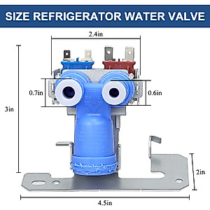 WR57X10032 WR57X33326 Refrigerator Water Inlet Valve by Fetechmate WR57X10032 Dual Solenoid Valve Compatible with G-e Refrigerator Replace WR57X33326 WR57X10040 WR57X10064