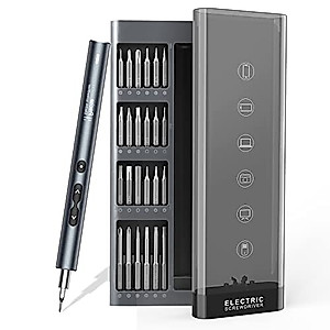 ORIA Mini Electric Screwdriver, 51 in 1 Cordless Power Precision Screwdriver Set with 48 Bits, Small Electric Screwdriver with USB Charging, LED Light, Handy Repair Tool for Smartphones,Toys, PC