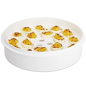 Juvale Round Dessert Carrier with Lid and Handle, 12 Inch Container for Cheesecake, Pie, Cupcakes (White, 12x4in)