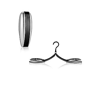 2 Piece Travel Hangers - Portable Folding Clothes Hangers Travel Accessories Foldable Clothes Drying Rack for Travel, Car Hangers (Black)