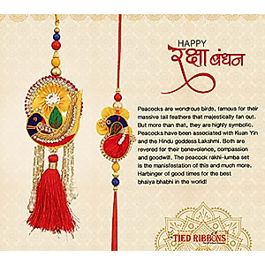TIED RIBBONS Rakhi for Brother and Bhabhi Gift Set | Bhai Bhabhi Rakhi Set | Rakhi Card | Roli Chawal Tika - Raksha bandhan Rakhi for Bhaiya Bhabhi Rakhi | Lumba Rakhi for Bhabhi