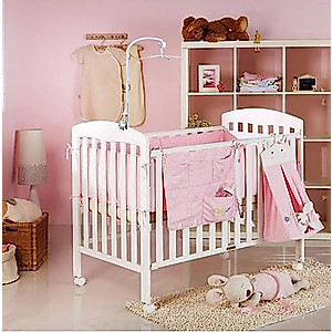 Urvoo 34 Inch Baby Crib Mobile Bed Bell Holder with Music Box,Adjustable Holder DIY Arm Bracket Nut Screw