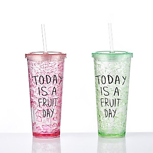 ALINK 55-Pack Reusable Clear Plastic Straws, 10.5 in Long Tumbler Replacement Hard Straws with Cleaning Brush