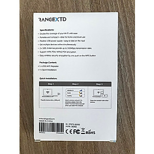 RANGEXTD USB WiFi Extender Antenna - USB WiFi Adapter for Desktop PC and Laptop | 300 Mbps USB WiFi Range Extender | 2.4GHz Dual-Antenna WiFi USB Stick | USB WiFi Antenna Extends WiFi to 1000 Sq. Ft