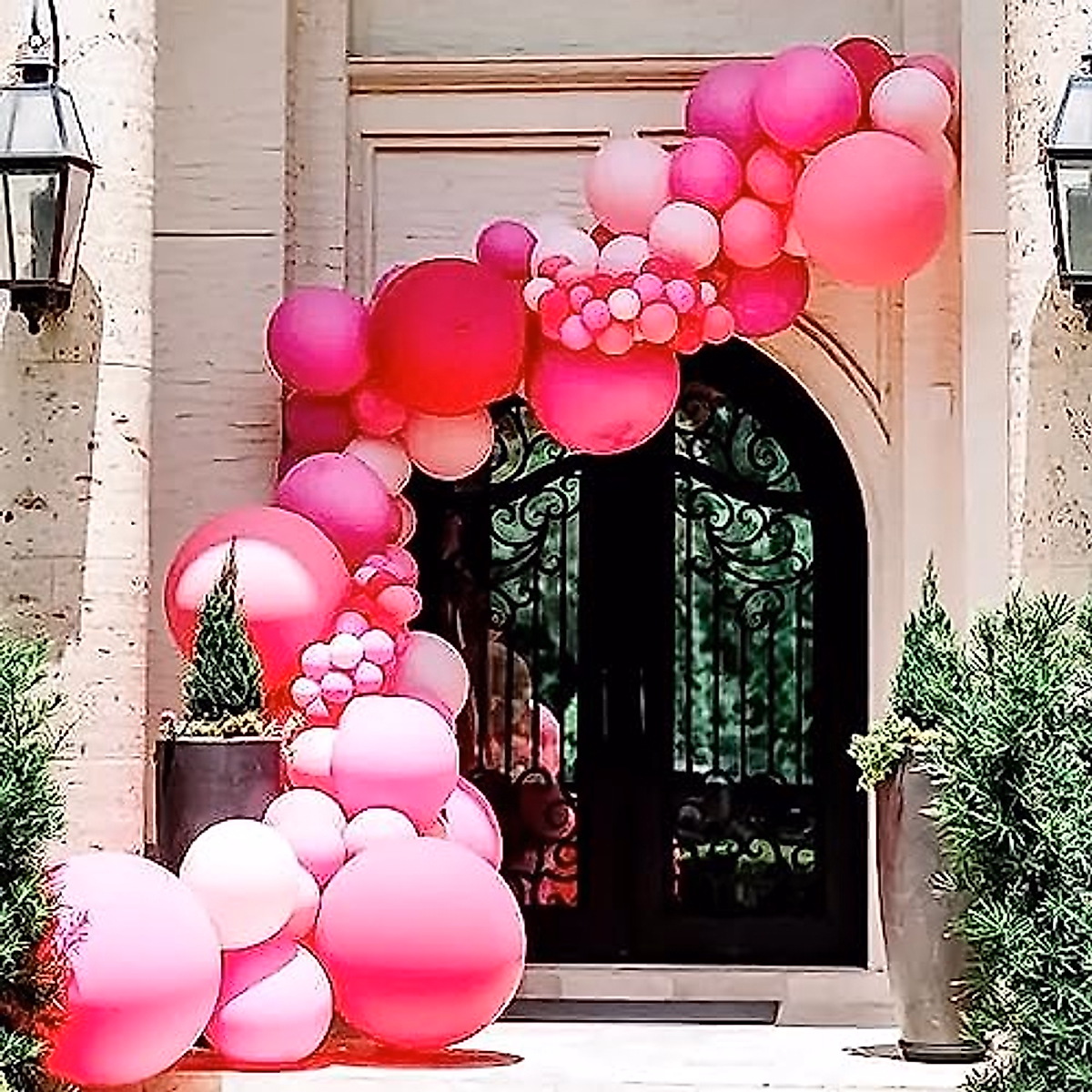 RUBFAC 116pcs Hot Pink Balloons Different Sizes Pack of 36 18 12 10 5 Inch for Garland Arch Extra Large Balloons for Birthday Wedding Party Decoration