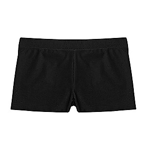 MSemis Kids Girls Boycut Booty Shorts Gym/Yoga/Gymnastics Bottoms Athletic Hot Pants Sports Uniform Black 2-3