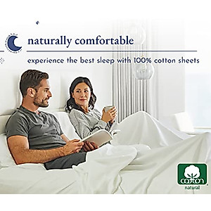 California Design Den Soft 100% Cotton Sheets Twin-XL Bed Sheet Set with Deep Pockets, 3 Pc Extra Long Twin Cooling Sheets with Sateen Weave (White)