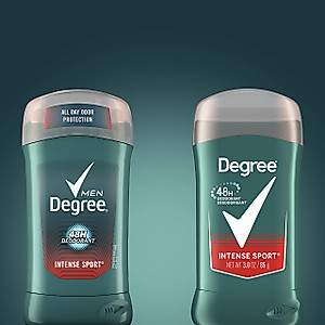 Degree Men Original Aluminum Free Deodorant for Men, 48-Hour Odor Protection, Intense Sport, 3 Ounce (Pack of 6)