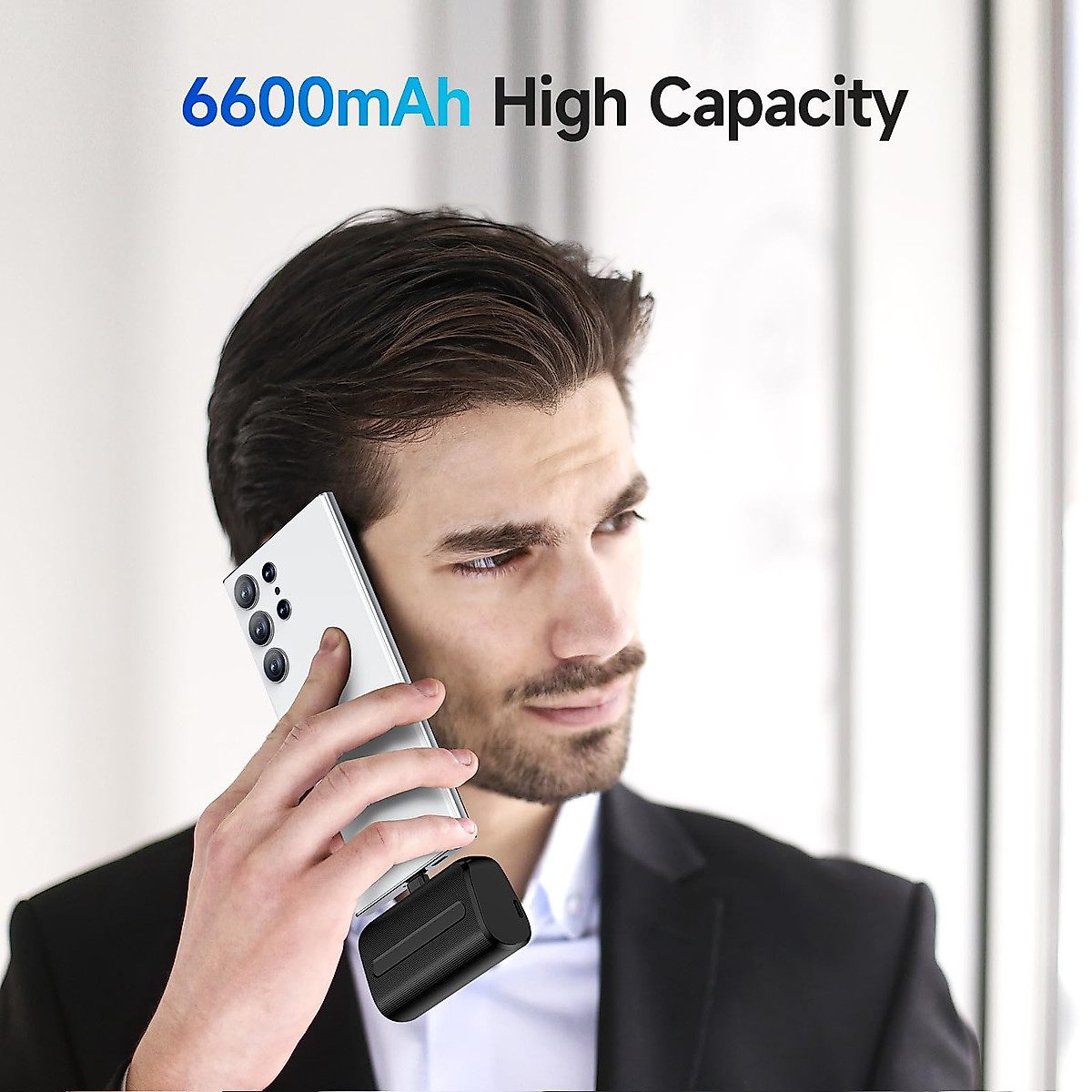 NEWDERY USB C Portable Charger 6600mAh,Small Power Bank, Mini Slim Batttery Pack External Phone Charger for iPhone 15 Pro Max/15 Plus/15 Pro/15/Samsung Galaxy S23 Ultra/Z Flip/Z Fold/Google/Andorid